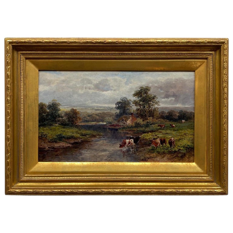 Pastoral Landscape / Oil on Canvas / Signed by F. Allen, 19th Century ...