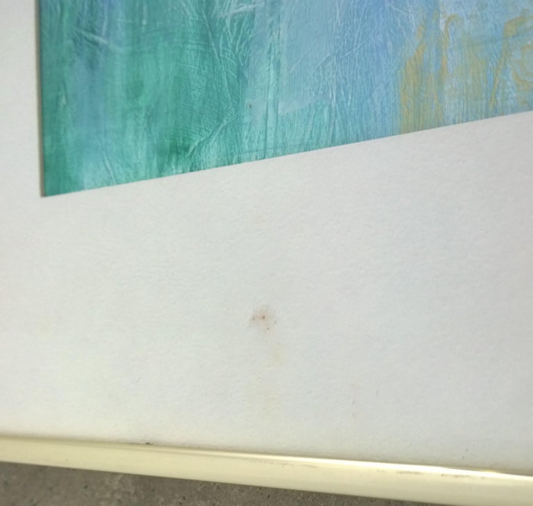 Pat Bowers Seascape Blue, Green and Yellow Mixed-Media Abstract ...