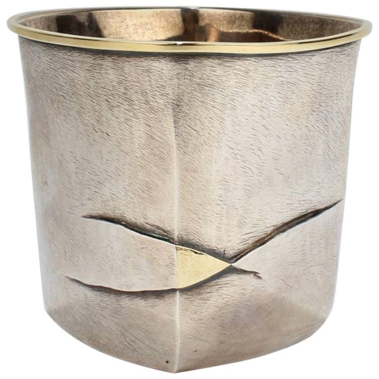 Pat Flynn Mixed Metals Sterling Silver and 18 Karat Gold Beaker or ...