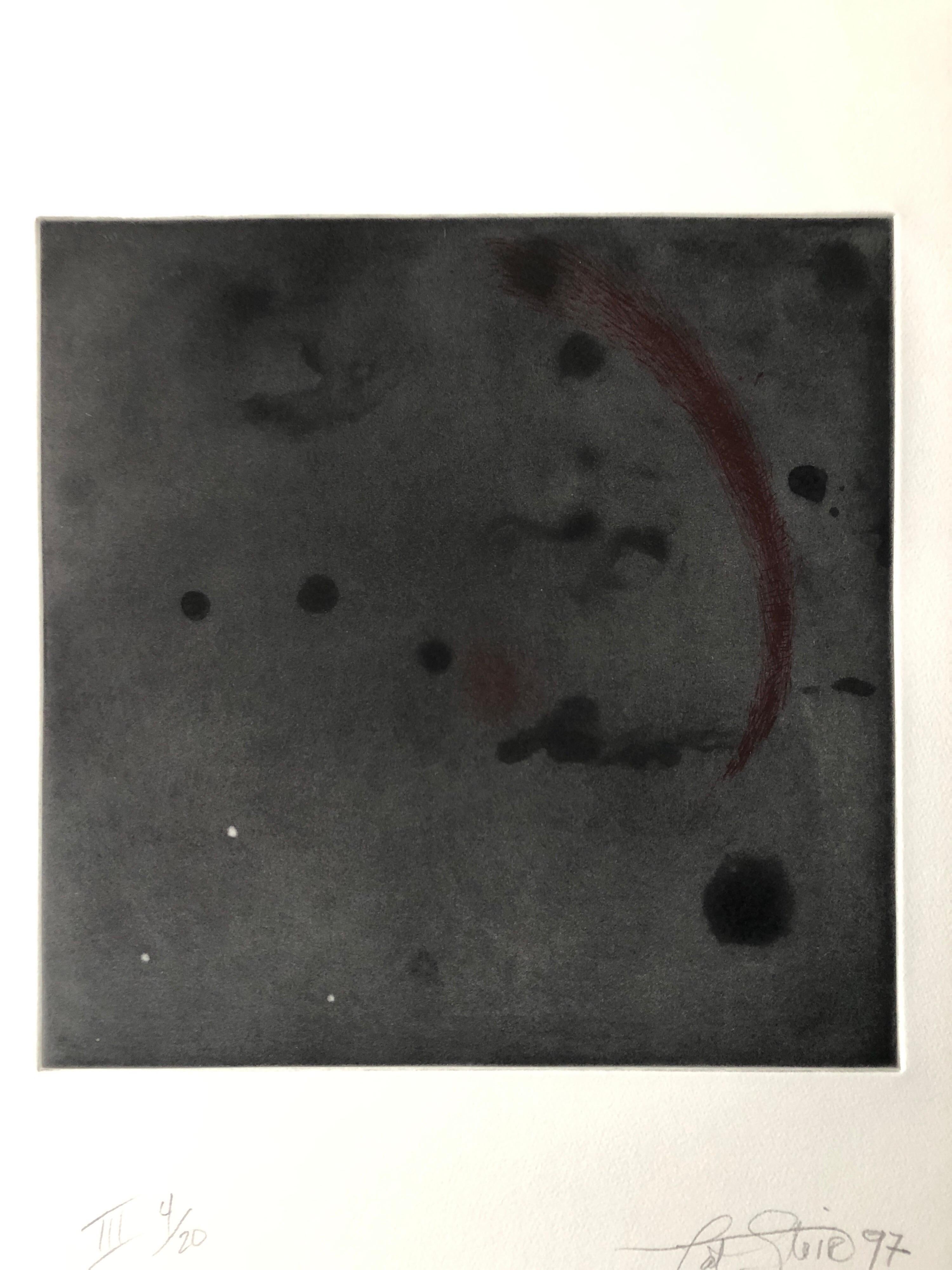 Pat Steir - Comet, Outer Space Dark Series Aquatint Etching Color ...