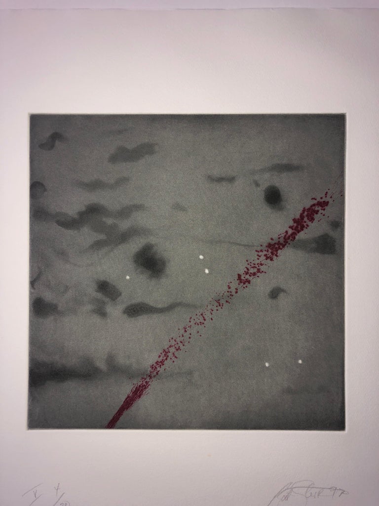 Pat Steir - Comet, Outer Space Dark Series Aquatint Etching Color ...