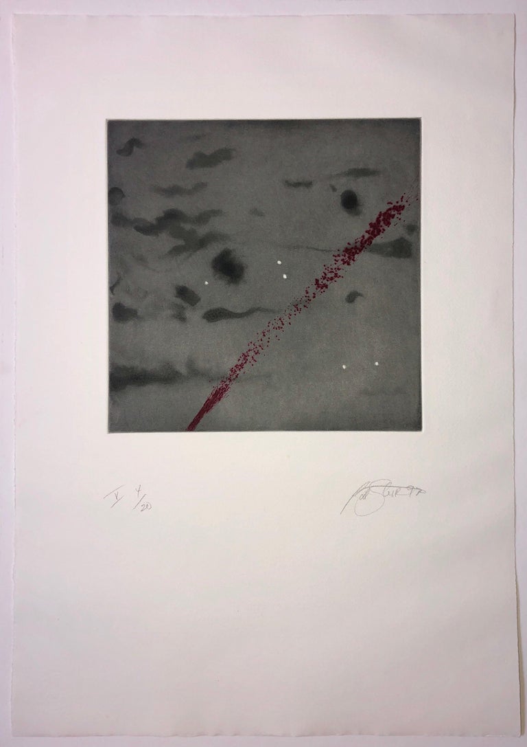 Pat Steir - Comet, Outer Space Dark Series Aquatint Etching Color ...