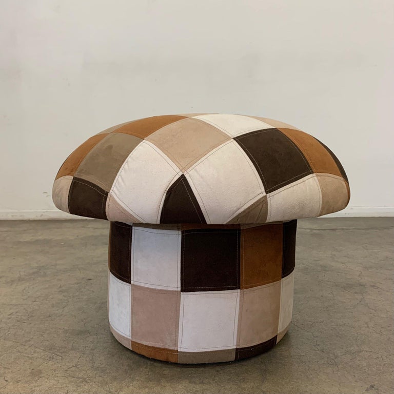 Patch Work Microsuede Mushroom For Sale at 1stDibs