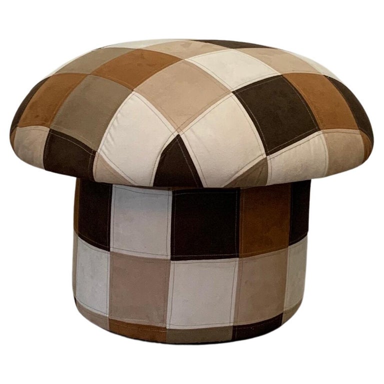 Patch Work Microsuede Mushroom For Sale at 1stDibs
