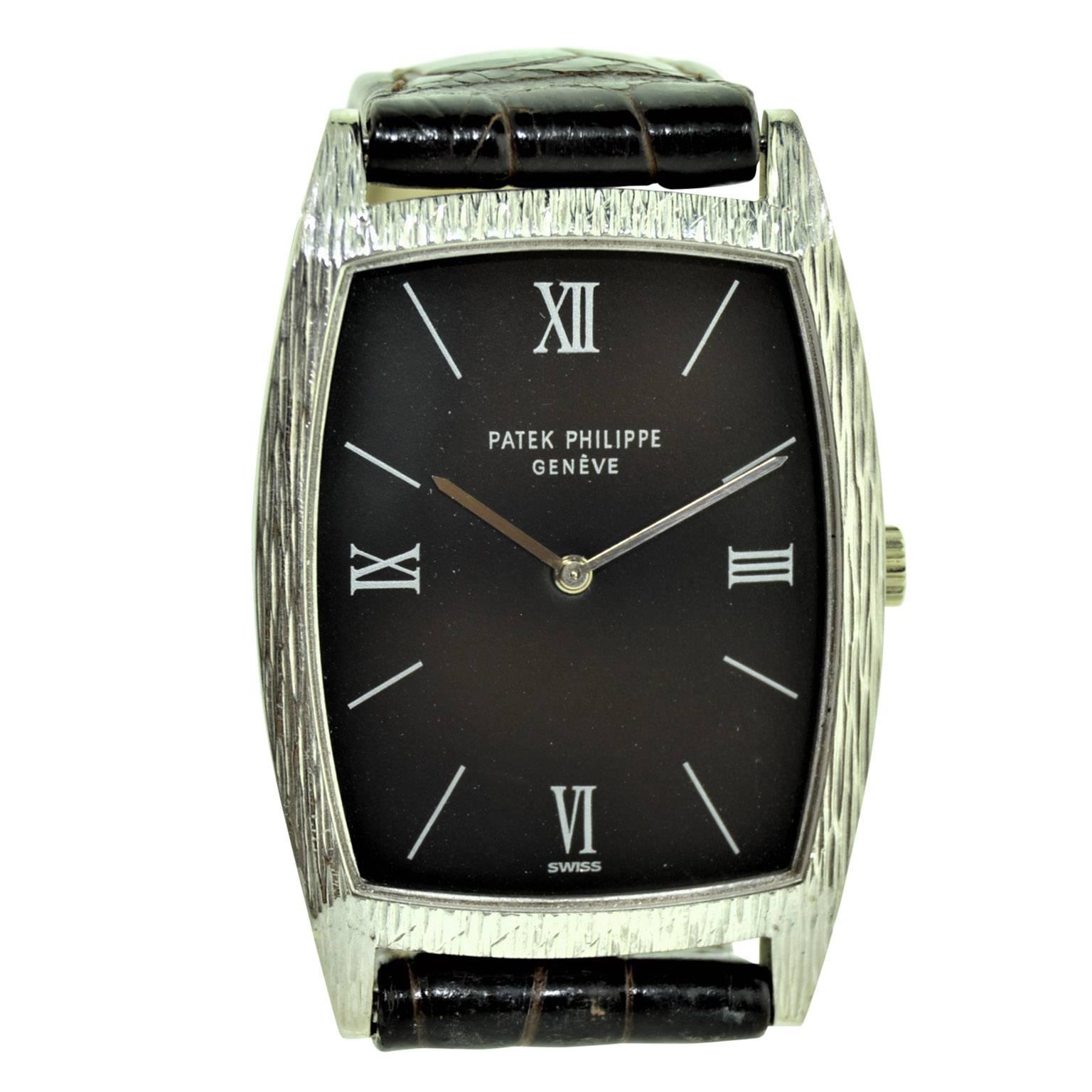 Patek Philippe 18 Karat Gold Tonneau Shape Wristwatch, circa 1971 or ...