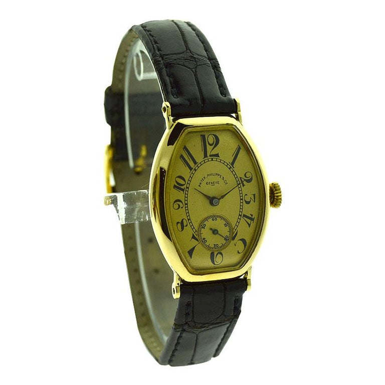 Patek Philippe 18 Karat Yellow Gold Art Deco Gondolo Watch, circa 1920s ...
