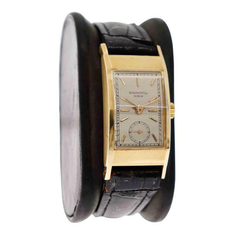Patek Philippe 18 Karat Yellow Gold Art Deco Watch with Original Box ...