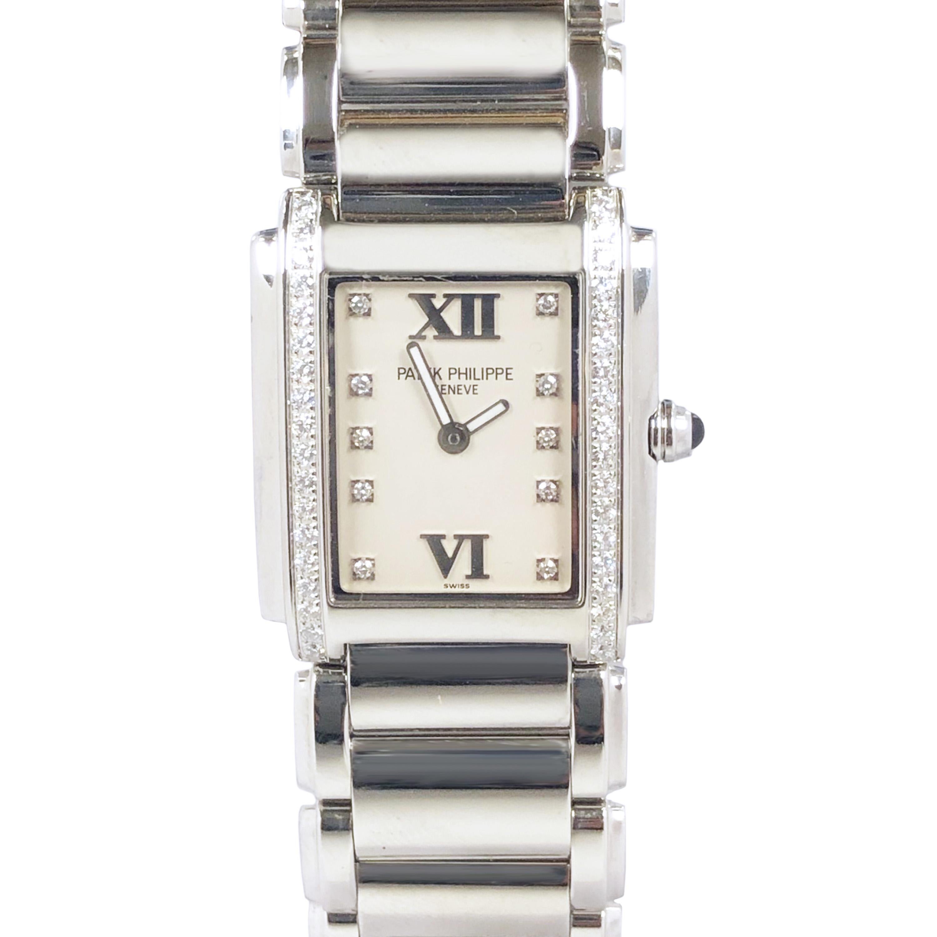Patek Philippe "24" Ladies Stainless Steel and Diamonds Quartz ...
