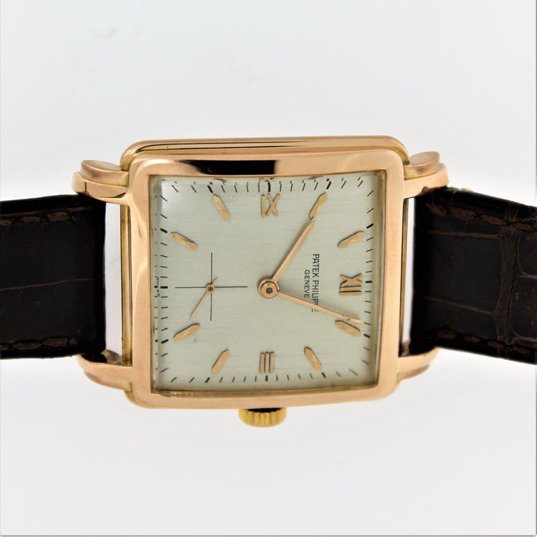 Patek Philippe 2436R Rose Gold Stepped Square Watch Circa 1952 at ...