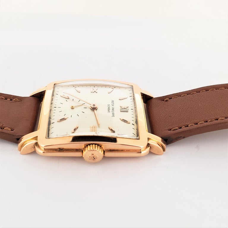 Patek Philippe 2436R Rose Gold Stepped Square Watch Circa 1952 at ...