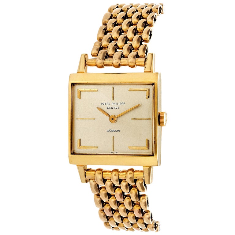Patek Philippe 3406J Vintage Square Watch with Hermes Style Dial, circa ...