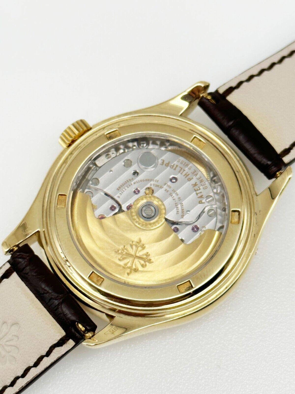 Patek Philippe 5035J Annual Calendar 18K Yellow Gold Leather Strap For ...