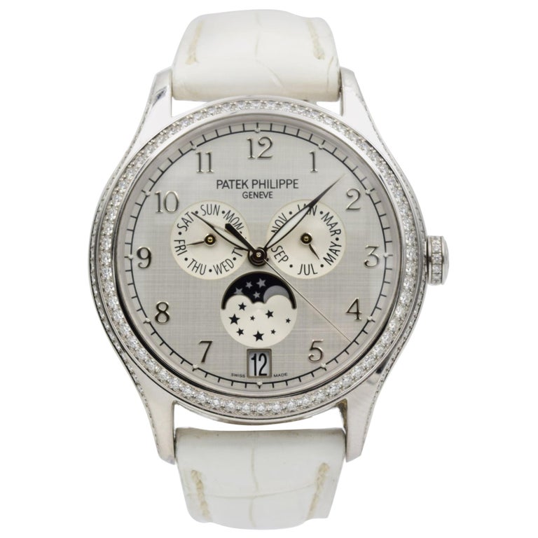 Patek Philippe Annual Calendar 4947G Silver Satin Finished Dial at 1stDibs