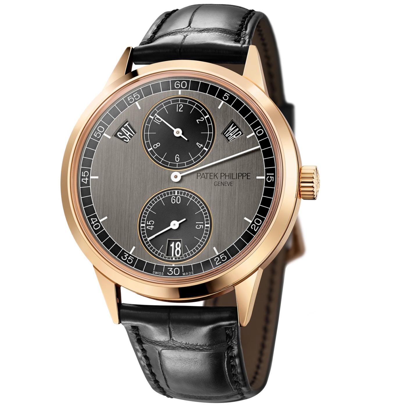 Patek Philippe Annual Calendar Regulator Rose Gold Black Dial Watch ...