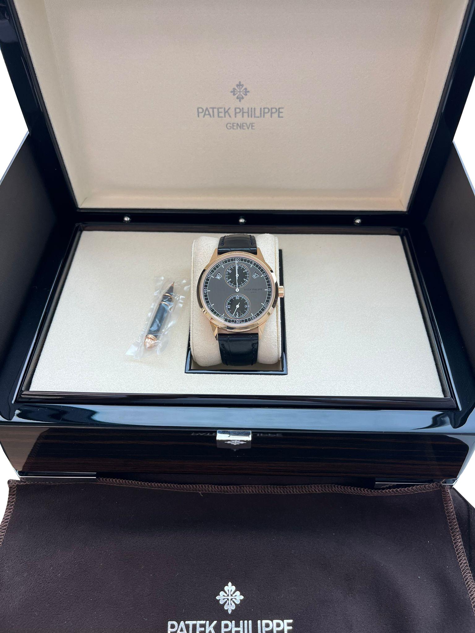 Patek Philippe Annual Calendar Regulator Rose Gold Black Dial Watch ...