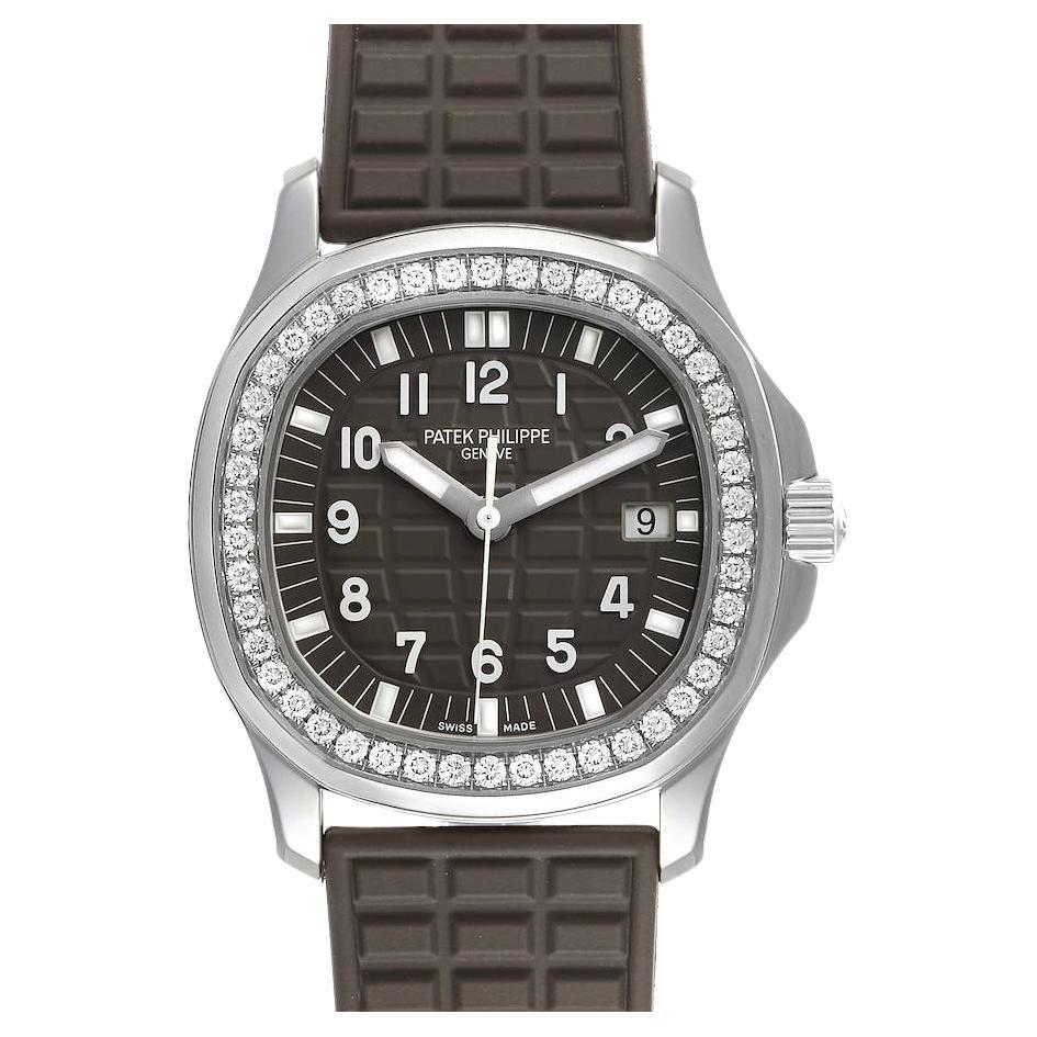 Patek Philippe Aquanaut Brown Dial Strap Diamond Ladies Watch 5067 ...