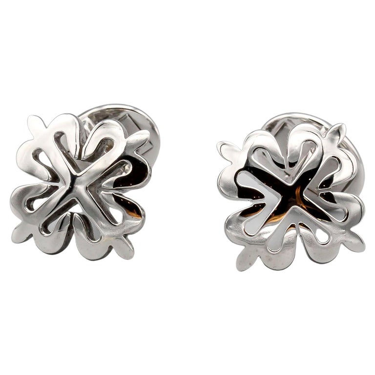 Patek Philippe Calatrava 18k White Gold Cross Cufflinks For Sale at 1stDibs