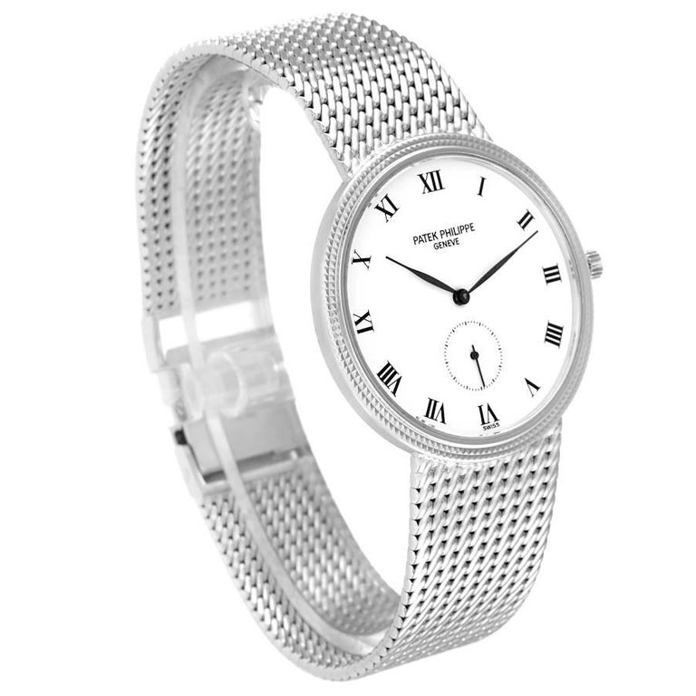 Patek Philippe Calatrava 18k White Gold Mens Watch 3919 Papers For Sale ...