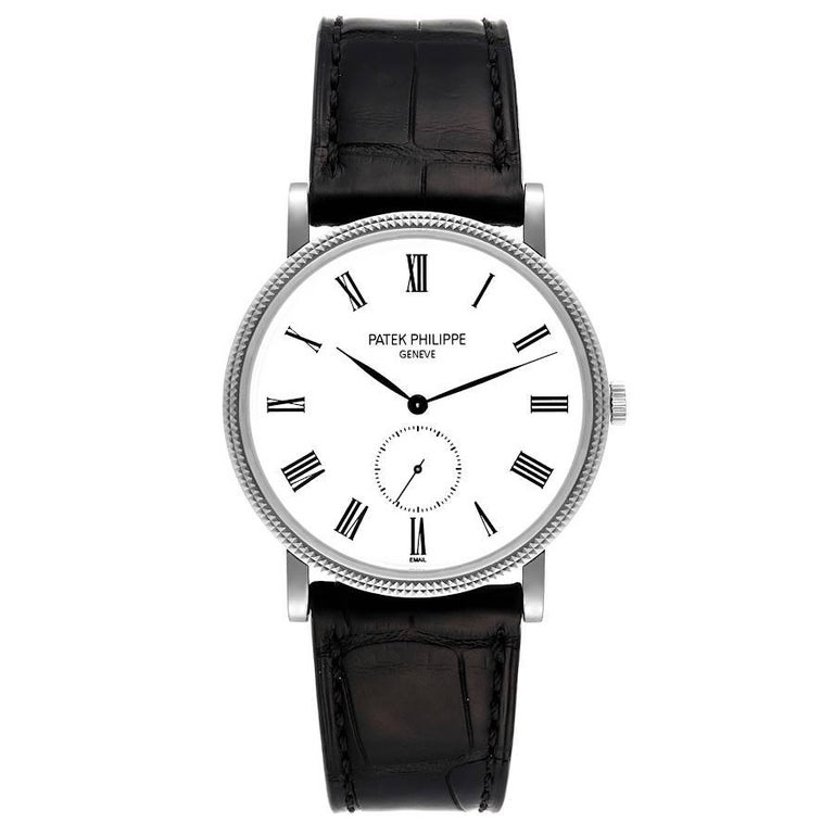 Patek Philippe Calatrava 18k White Gold White Dial Mens Watch 5116 For ...