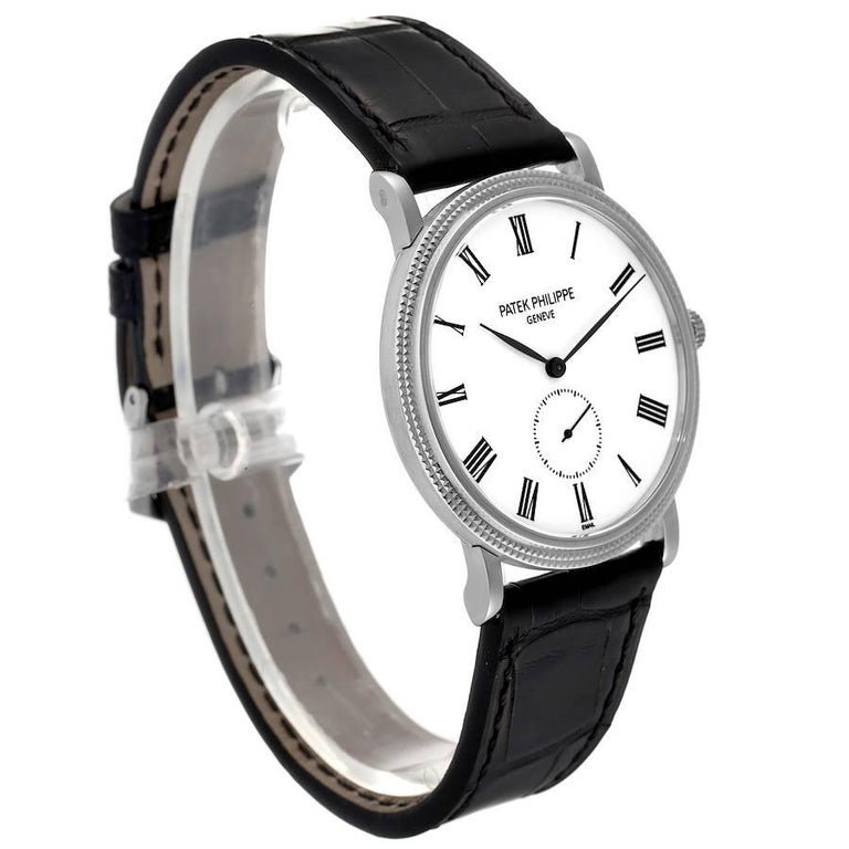 Patek Philippe Calatrava 18k White Gold White Dial Mens Watch 5116 For ...