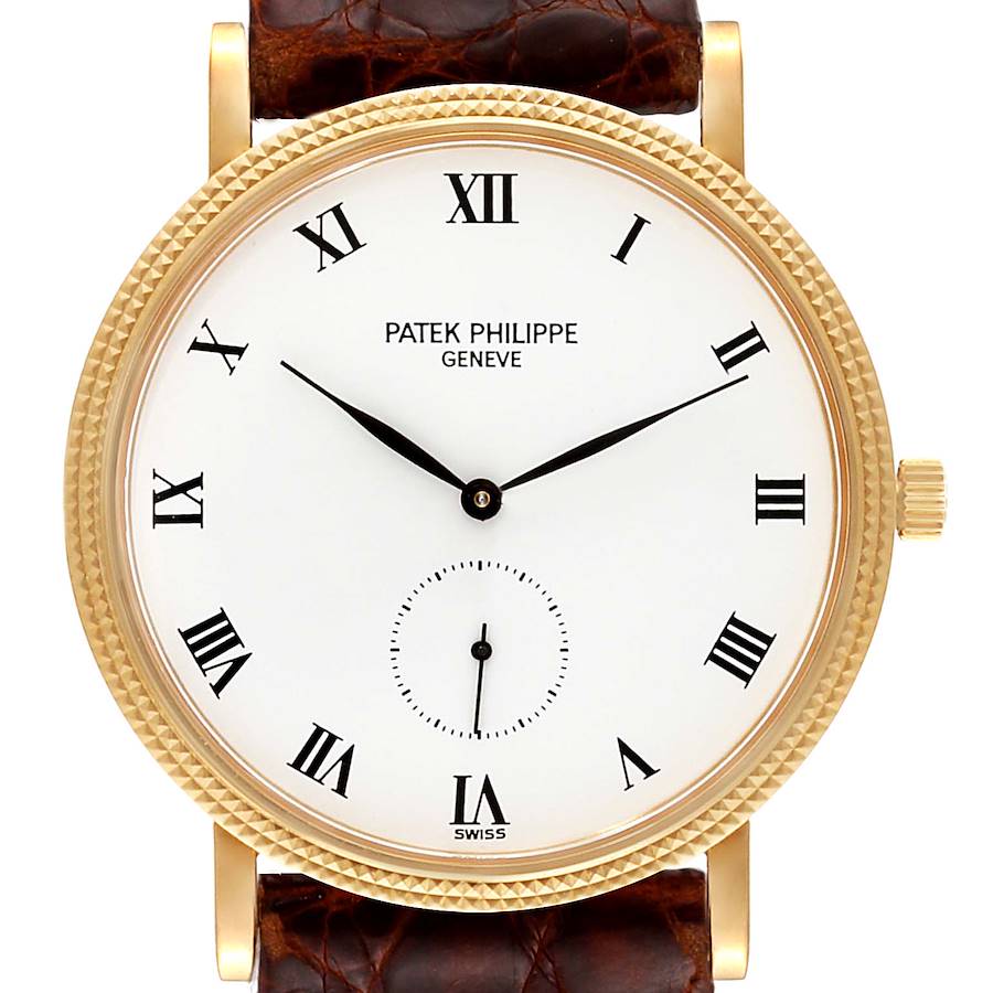 Patek Philippe #3410 18 Karat Gold Hand-Winding Watch with Black ...