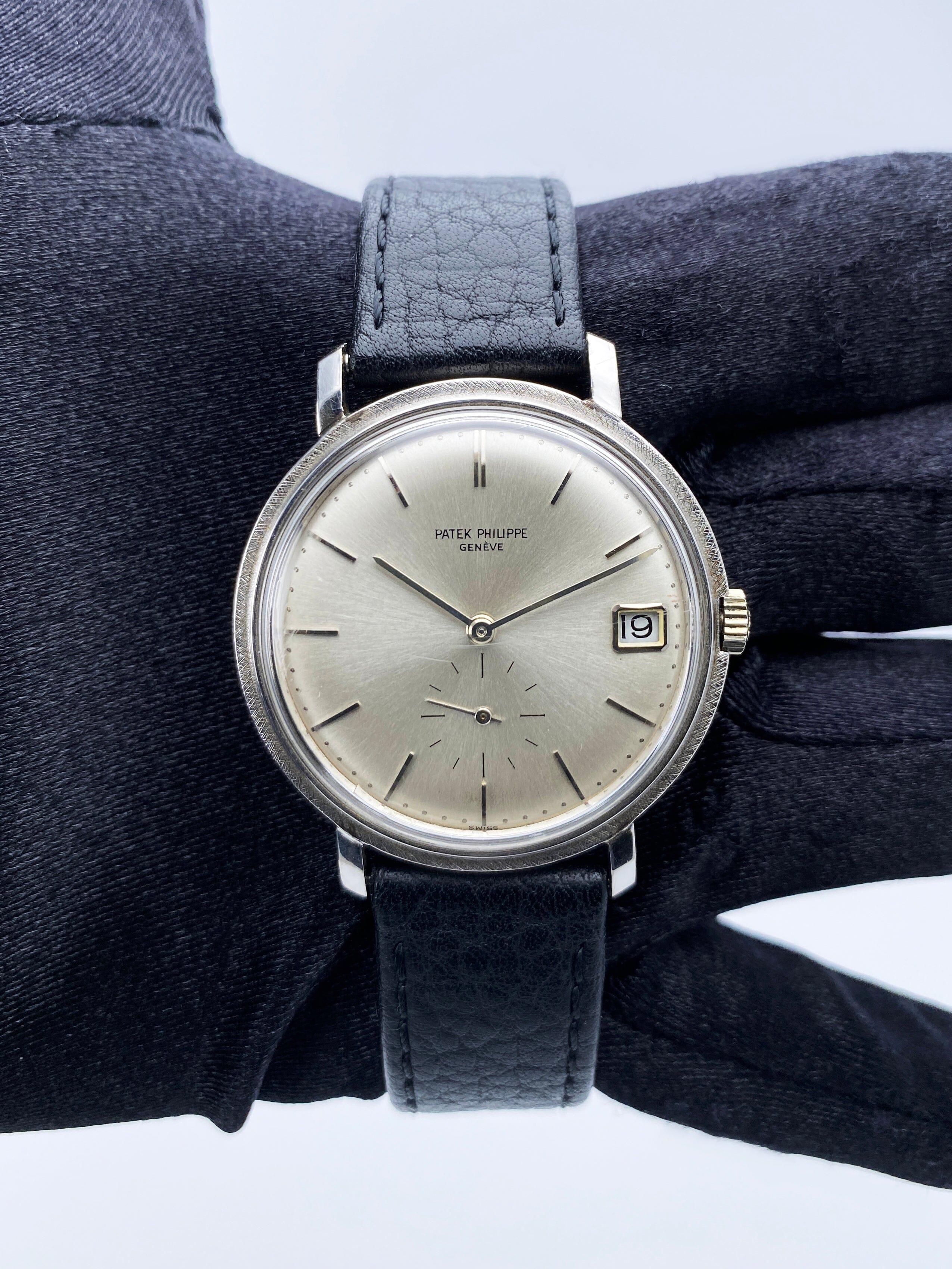 Patek Philippe Calatrava 3445g 18k White Gold Mens Watch For Sale at 1stDibs