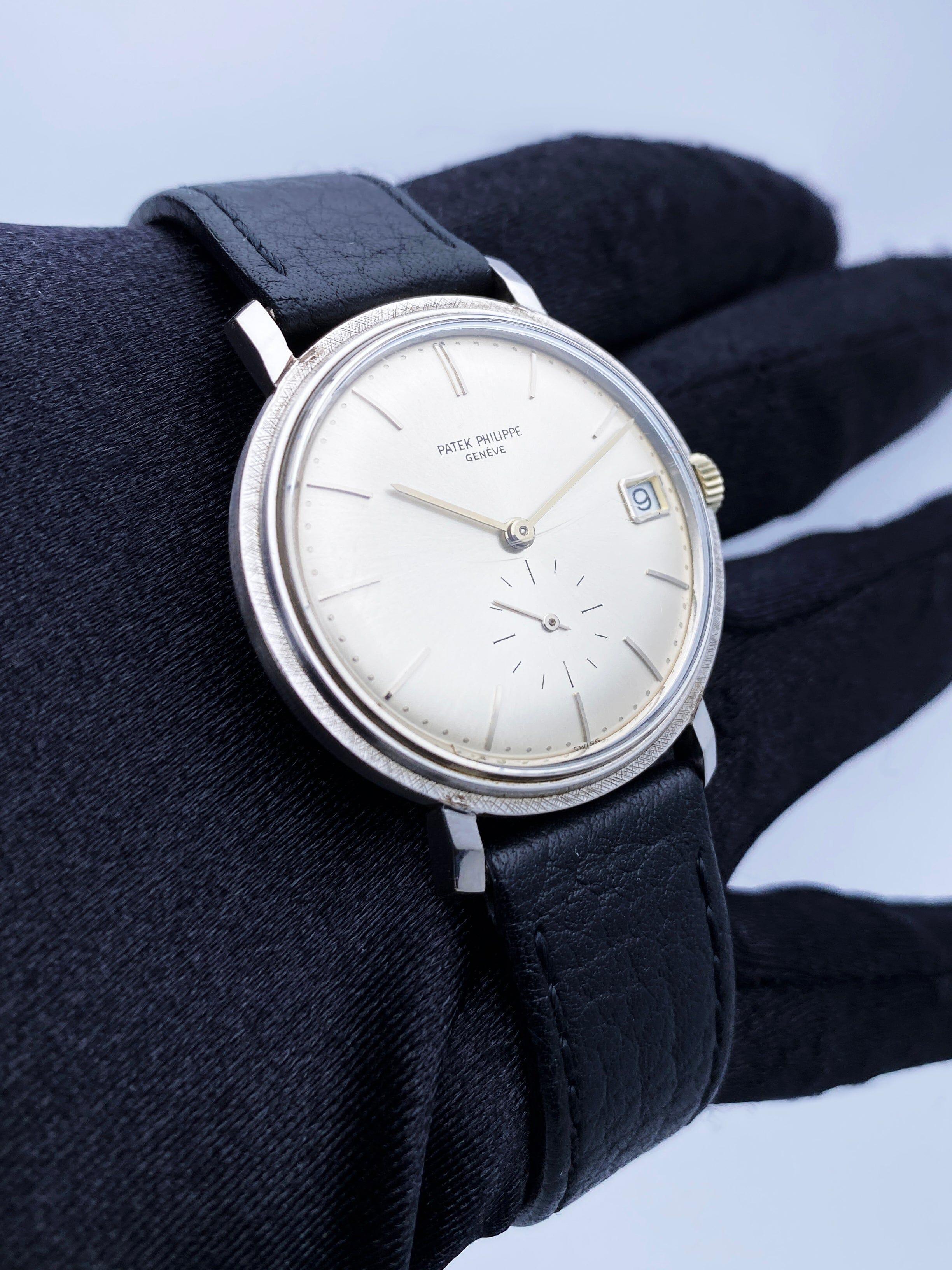 Patek Philippe Calatrava 3445g 18k White Gold Mens Watch For Sale at 1stDibs