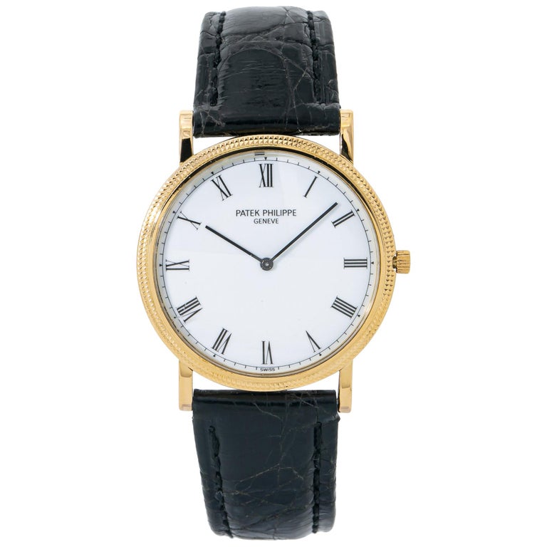 Patek Philippe Calatrava 3520 Manual Vintage 18 Karat Gold Leather ...