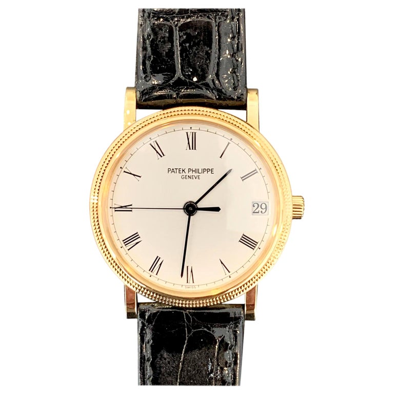 Patek Philippe Calatrava 3802, 18 Karat Gold, White Dial at 1stDibs