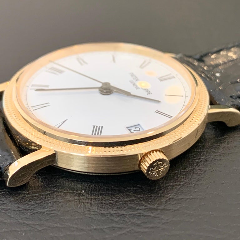 Patek Philippe Calatrava 3802, 18 Karat Gold, White Dial at 1stDibs