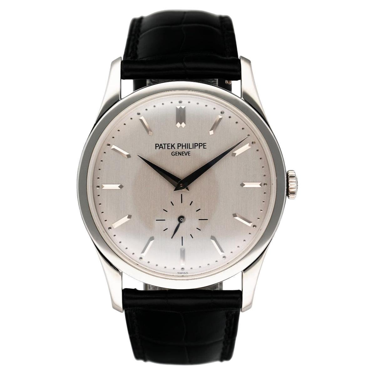 Patek Philippe Calatrava 18k White Gold Mechanical Mens Watch 5196 ...