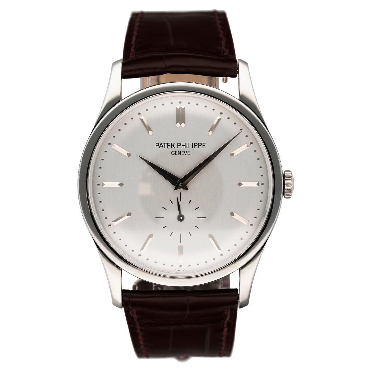 Patek Philippe Calatrava 18k White Gold Mechanical Mens Watch 5196 ...