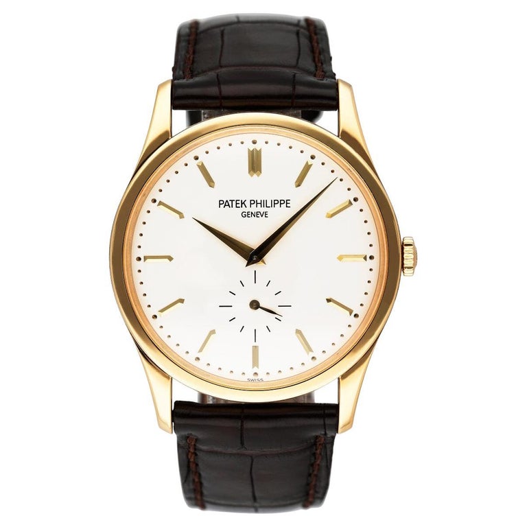 Patek Philippe Calatrava 5196J Yellow Gold Mens Watch For Sale at 1stDibs