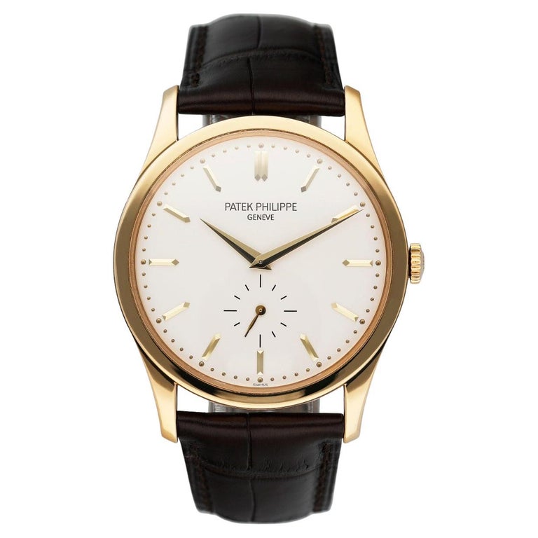 Patek Philippe Calatrava 5196J Yellow Gold Mens Watch For Sale at 1stDibs