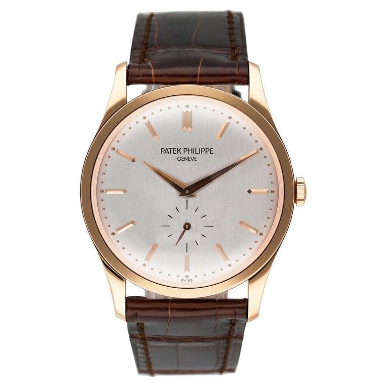 Patek Philippe Calatrava 5196R 18K Rose Gold Mens Watch with Papers at ...