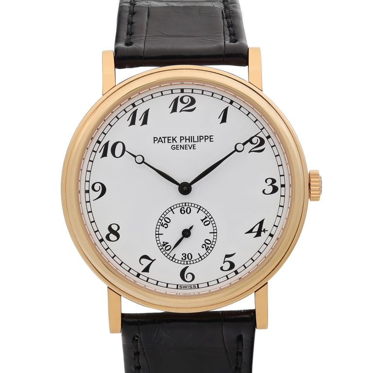 Patek Philippe Calatrava Officer 18k Gold White Dial Hand Wind Watch ...
