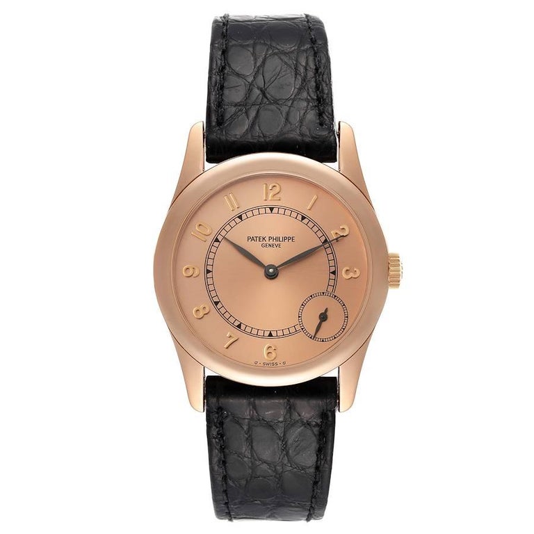Patek Philippe Calatrava Rose Gold Bronze Dial Automatic Mens Watch ...