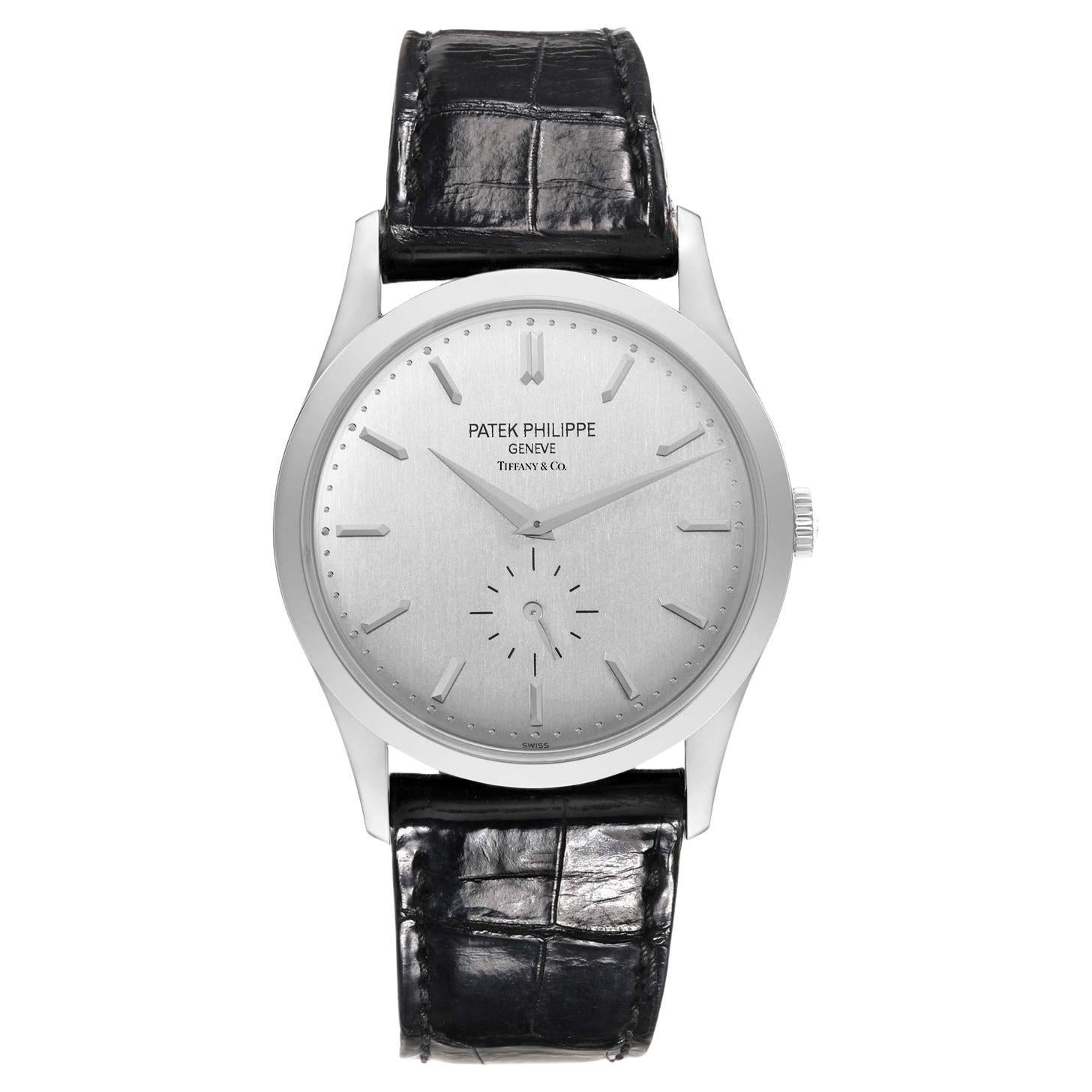 Patek Philippe Calatrava Tiffany and Co Silver Dial 18k White Gold ...