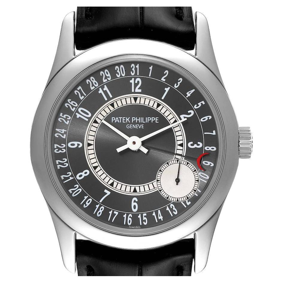 Patek Philippe Calatrava White Gold White Dial Bracelet Men's Watch ...