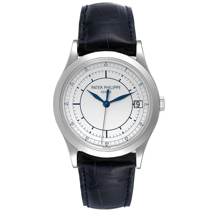 Patek Philippe Calatrava White Gold Silver Dial Automatic Mens Watch ...