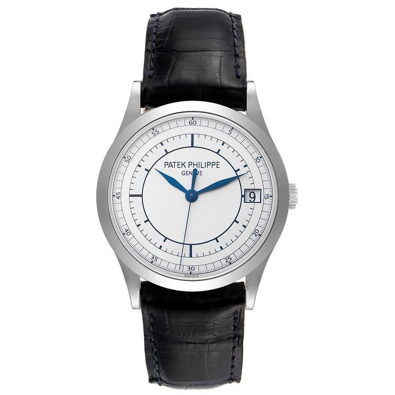 Patek Philippe Calatrava White Gold Silver Dial Automatic Mens Watch ...