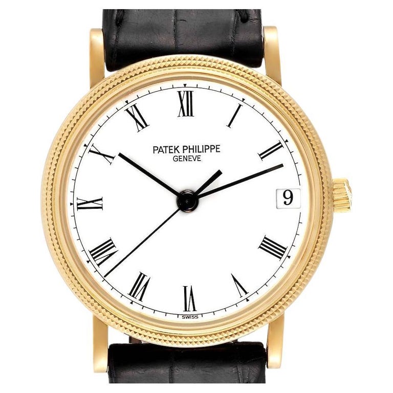 Patek Philippe Calatrava Yellow Gold Automatic Mens Watch 3802 For Sale ...