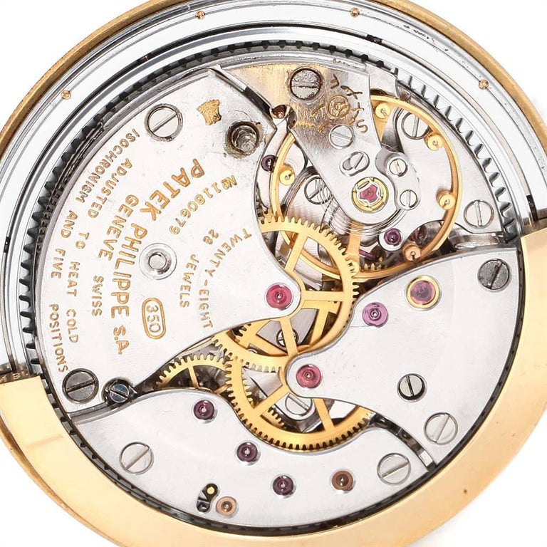 Patek Philippe Calatrava Yellow Gold Blue Dial Vintage Men's Watch 3569 ...