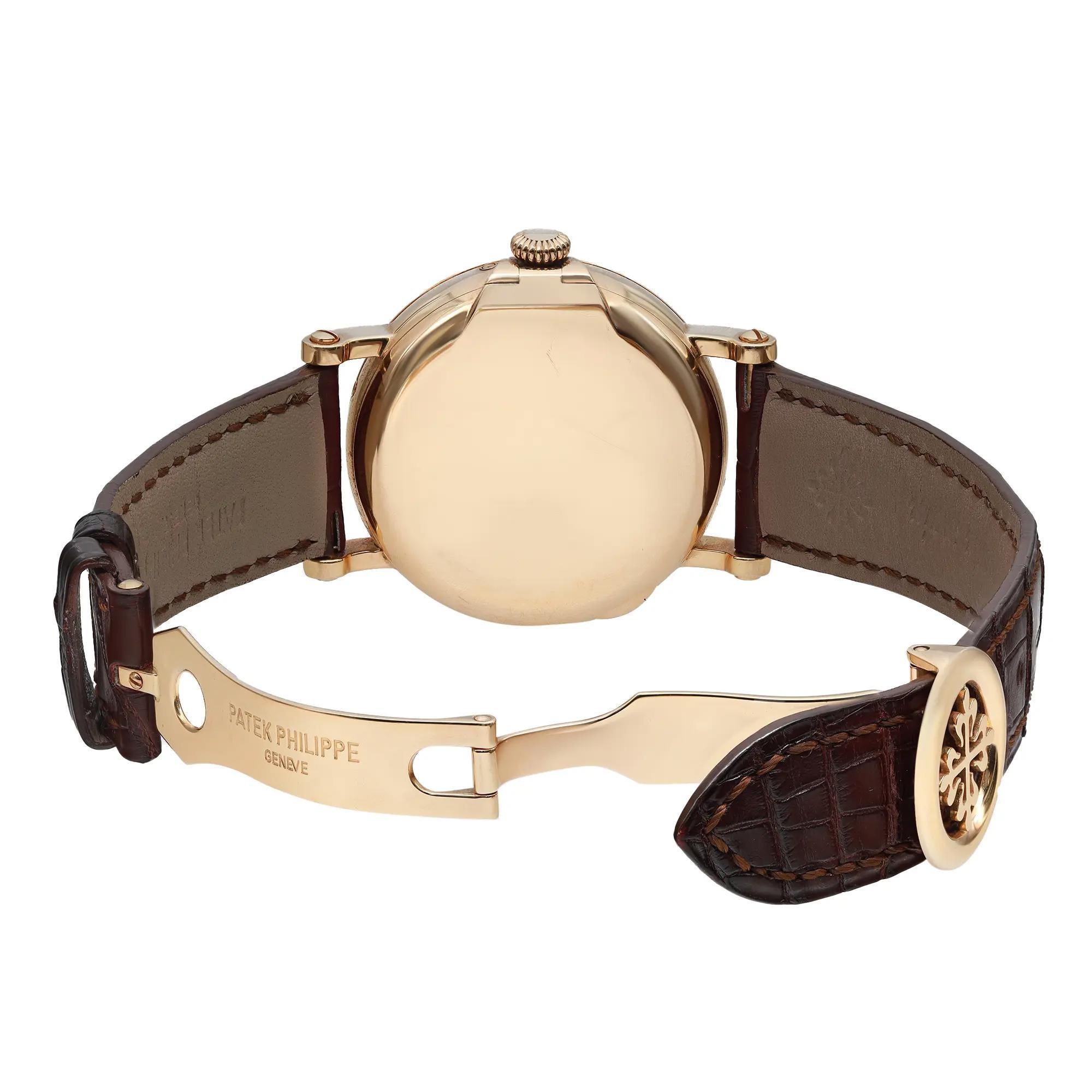 Patek Philippe Calendar 18K Yellow Gold Silvery Opaline Dial Watch ...