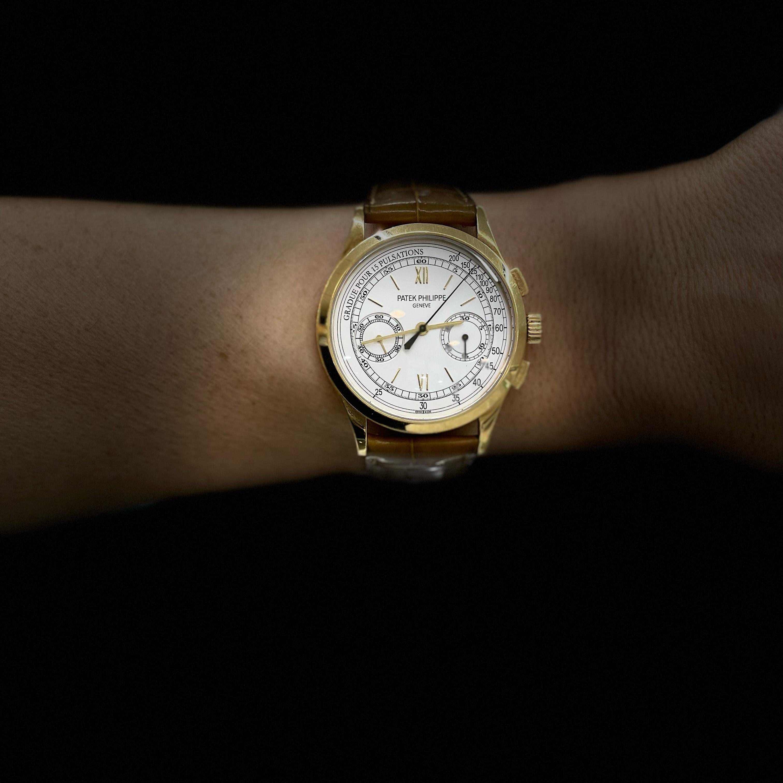 Patek Philippe Complications Chronograph 5170J-001 18K Yellow Gold Men's Watch For Sale at 1stDibs