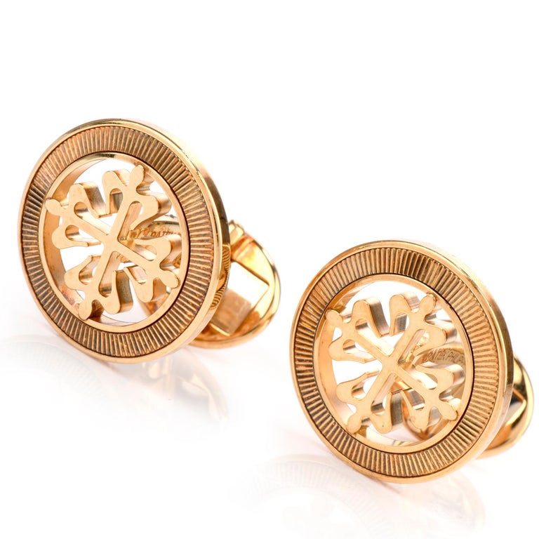 Patek Philippe Cross Calatrava 18 Karat Men Cufflinks at 1stDibs