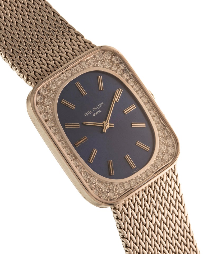 Patek Philippe Ellipse white gold and diamonds For Sale at 1stDibs