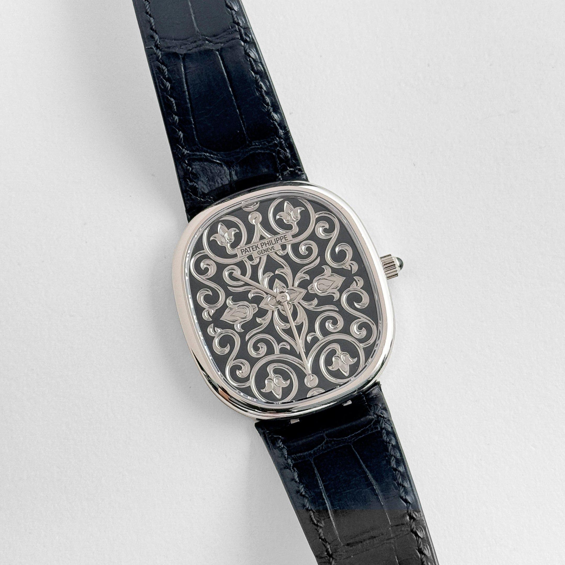 Patek Philippe Golden Ellipse 5738/51G-001 White Gold Engraved Dial ...