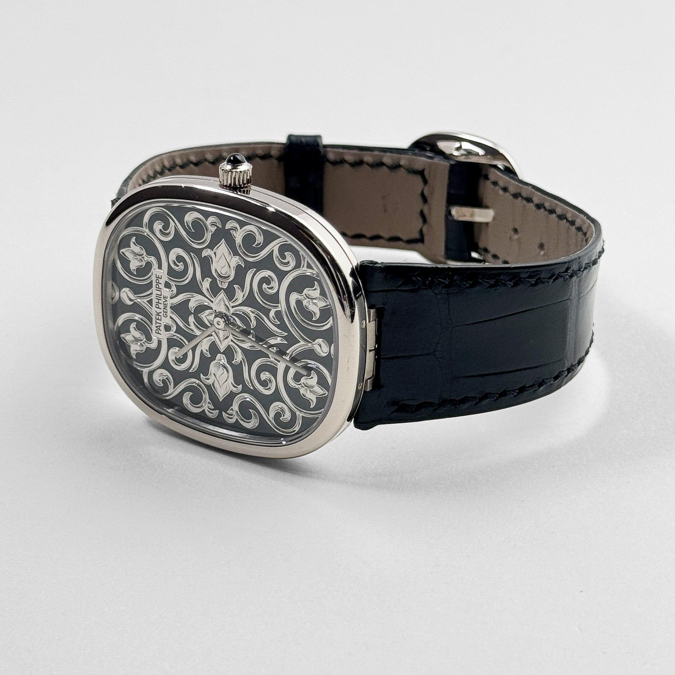 Patek Philippe Golden Ellipse 5738/51G-001 White Gold Engraved Dial ...