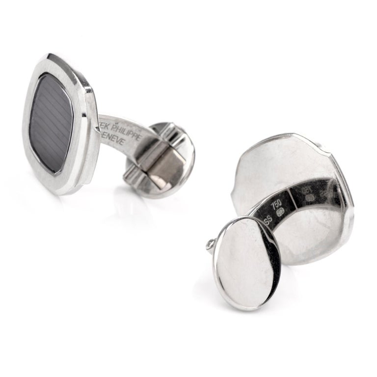 Patek Philippe Nautilus 18 Karat Gold Balck-Gray Cufflinks For Sale at ...